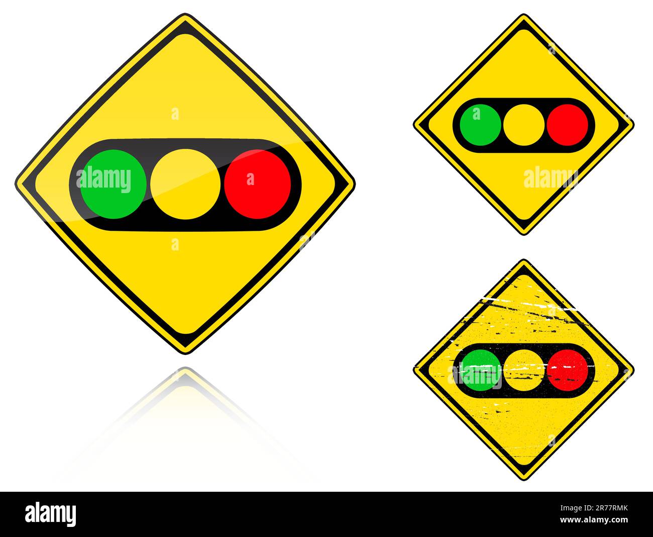 Set of variants a Traffic lights - road sign isolated on white ...