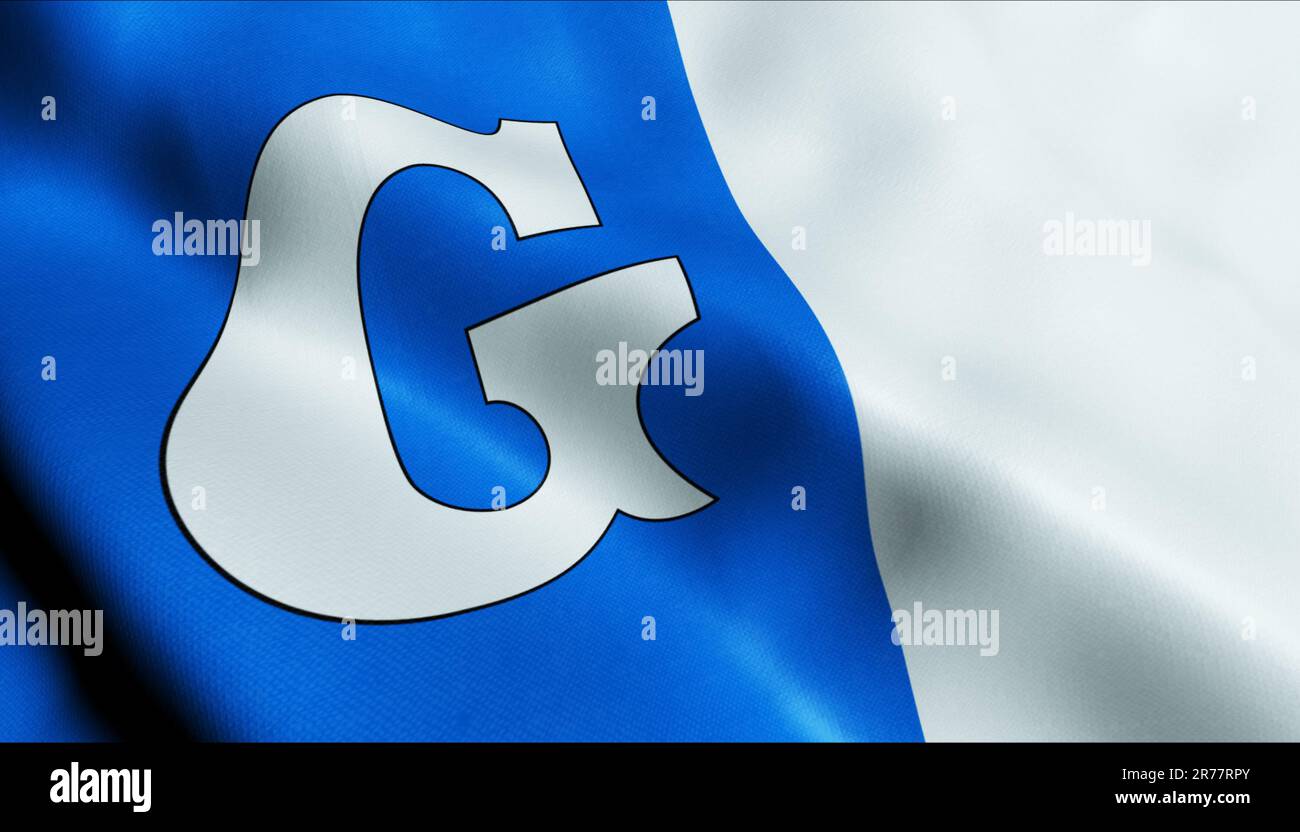 3D Illustration of a waving Czech city flag of Kraslice Stock Photo - Alamy
