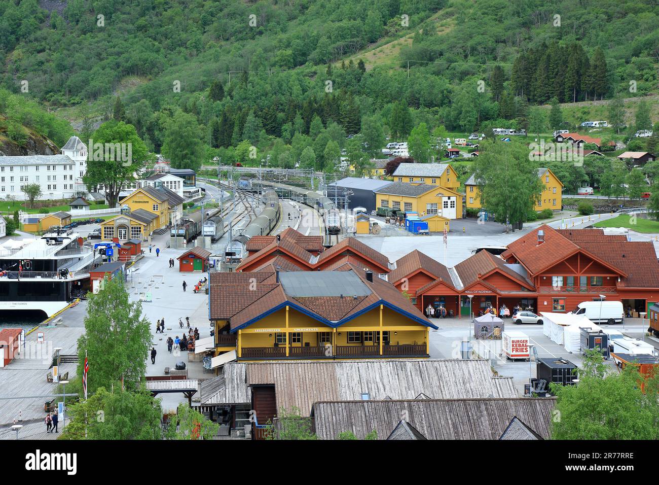 A view of Flam and the surrounding woodland landscape Stock Photo - Alamy
