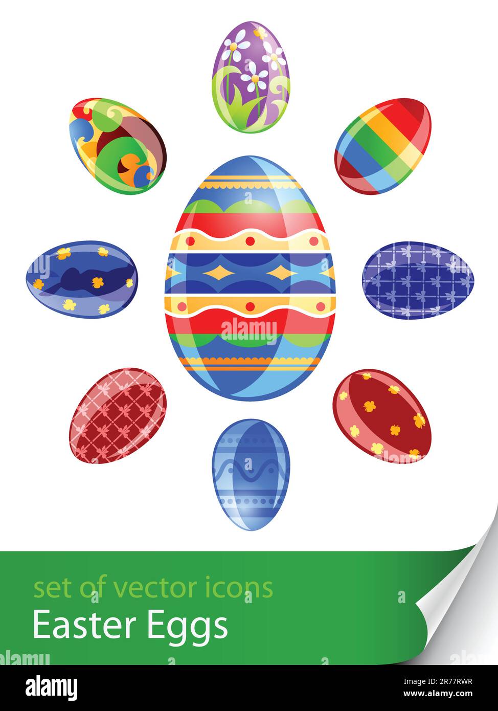 set easter eggs vector illustration isolated on white background Stock Vector Image & Art - Alamy