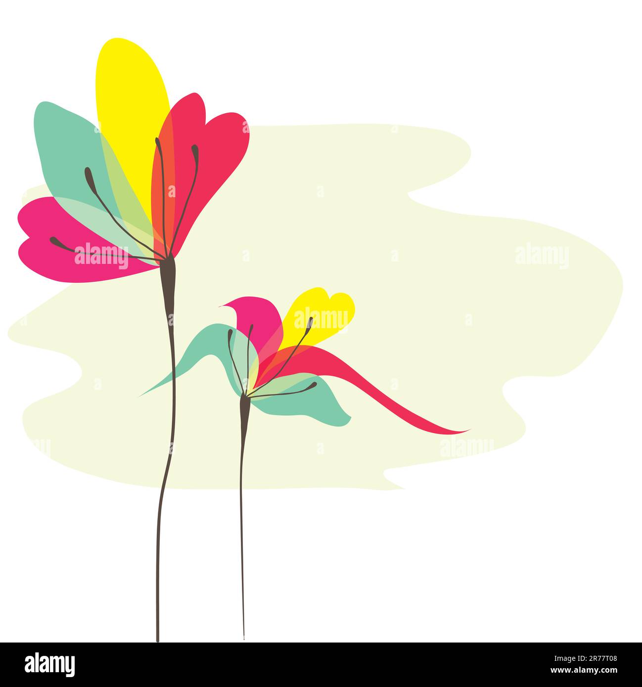 Abstract background with fun flowers. Vector illustration Stock Vector ...