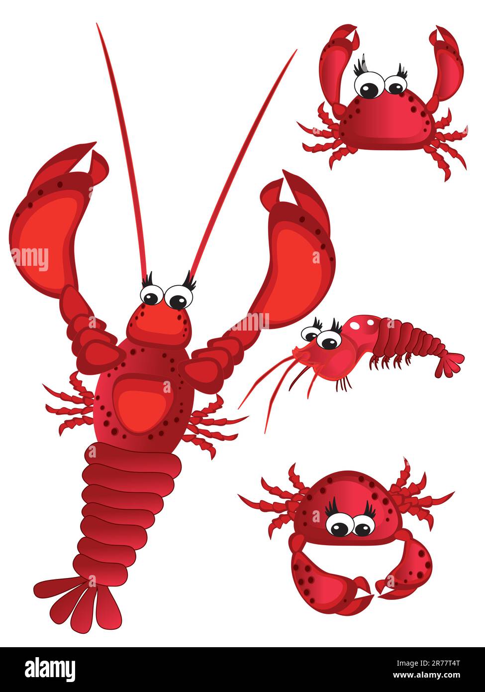 Sad Cartoon Lobster