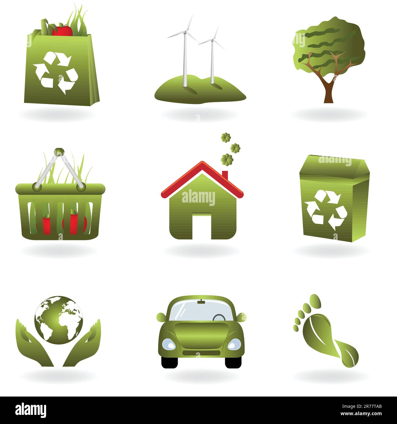 Illustration recycling symbols earth Cut Out Stock Images & Pictures ...