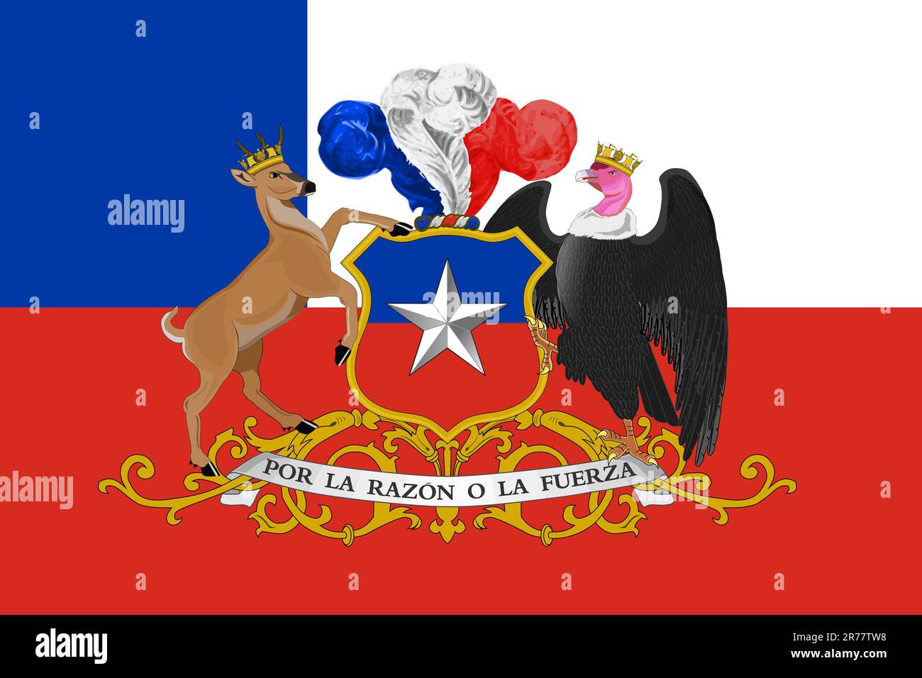 Chile flag. The official colors and proportions are correct. National ...