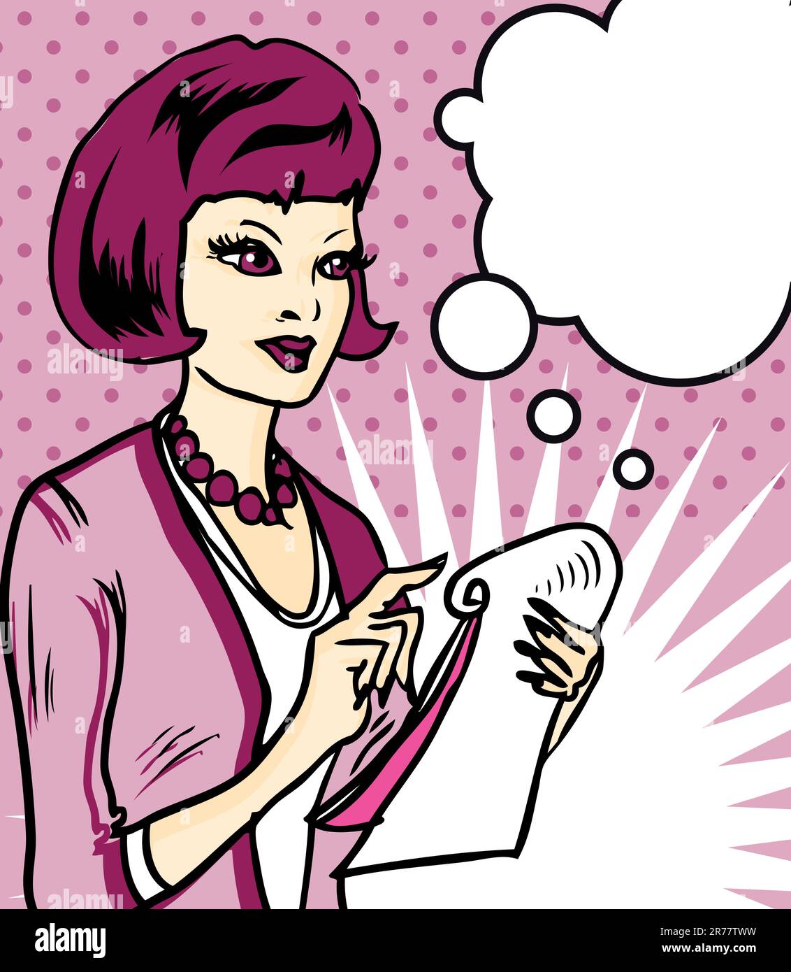 Pen notes woman Stock Vector Images - Alamy