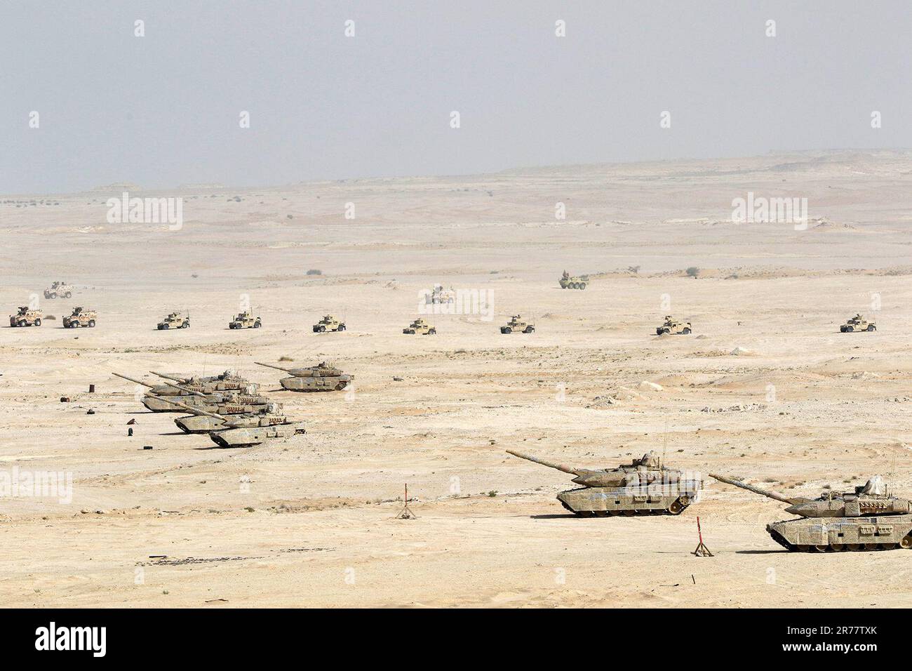 Qatar. 30th May, 2024. A platoon of Task Force Spartan Soldiers moves ...