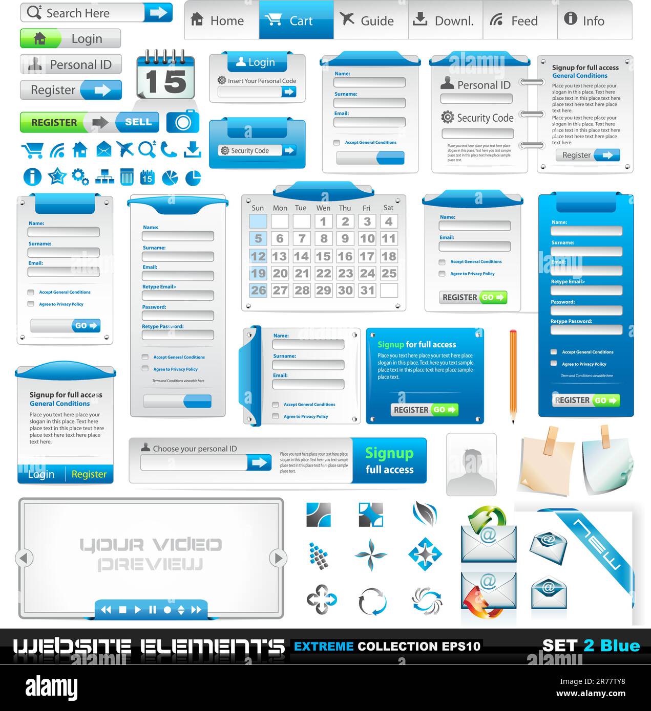 Web design elements extreme collection 2 - Many different form styles ...