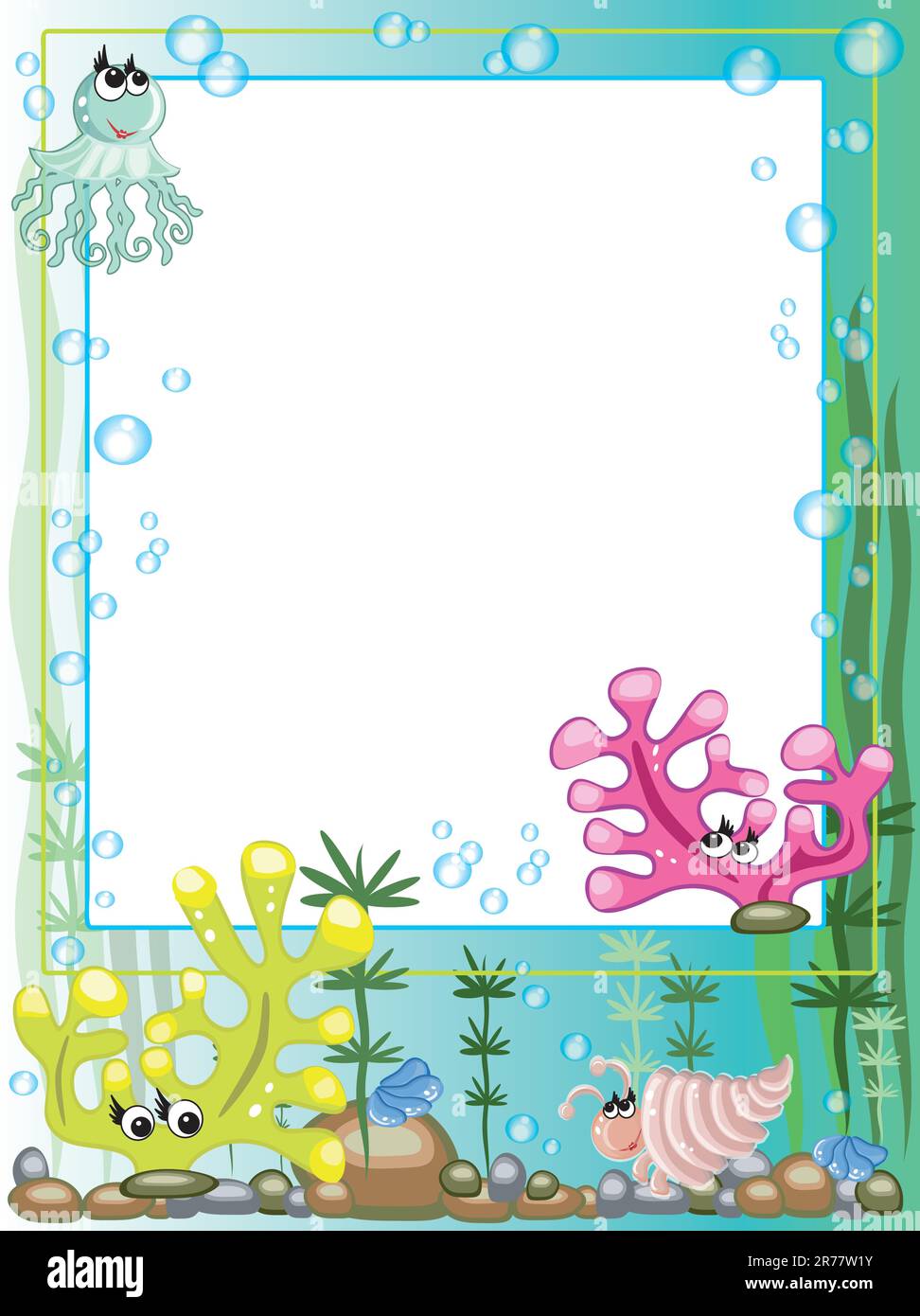 Sea frame with animals Stock Vector Image & Art - Alamy