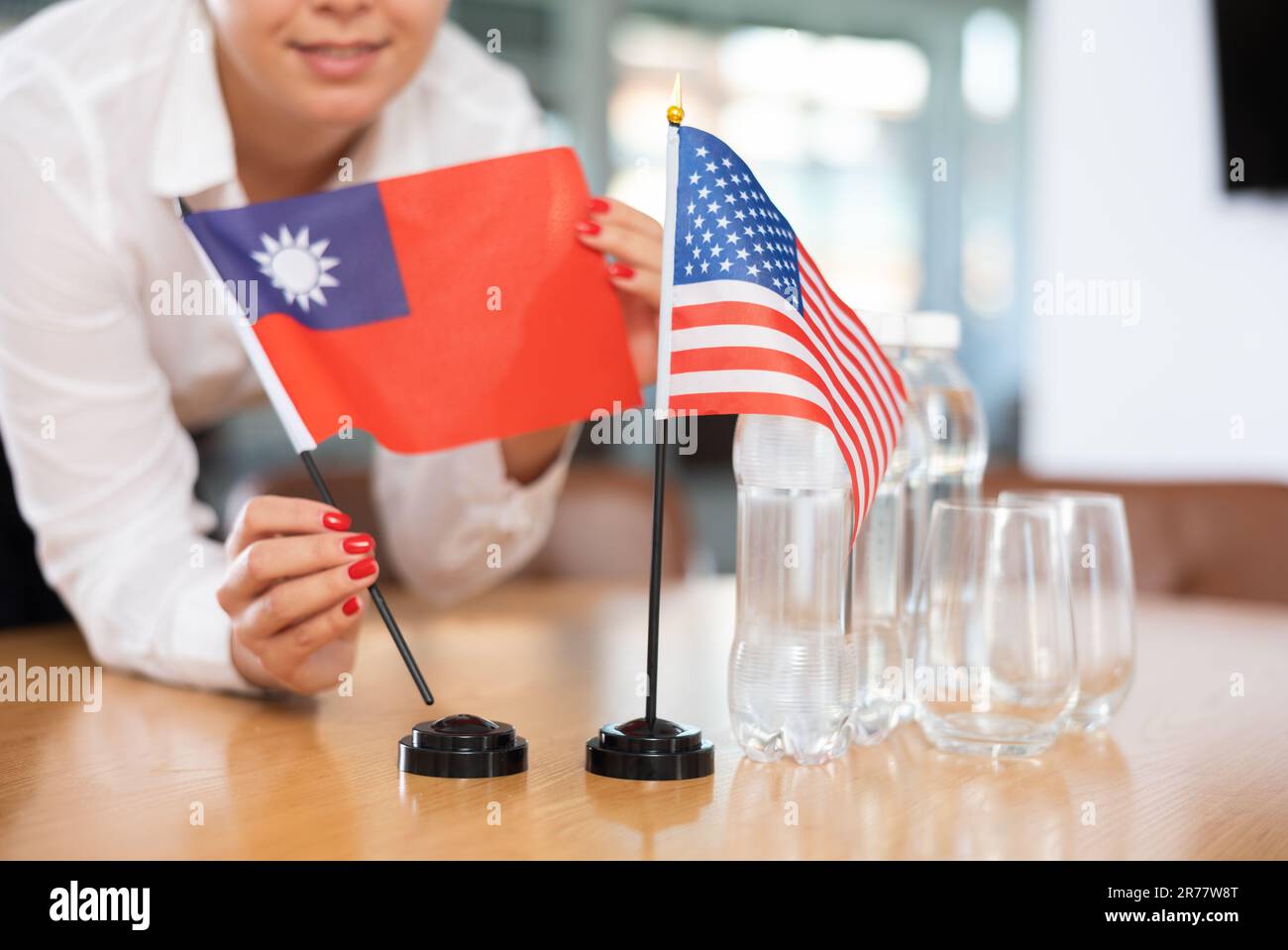 Cross table flags hi-res stock photography and images - Alamy