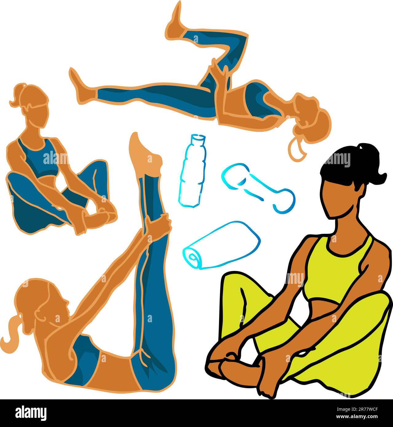 Sport & Fitness woman icons.eps Stock Vector Image & Art - Alamy
