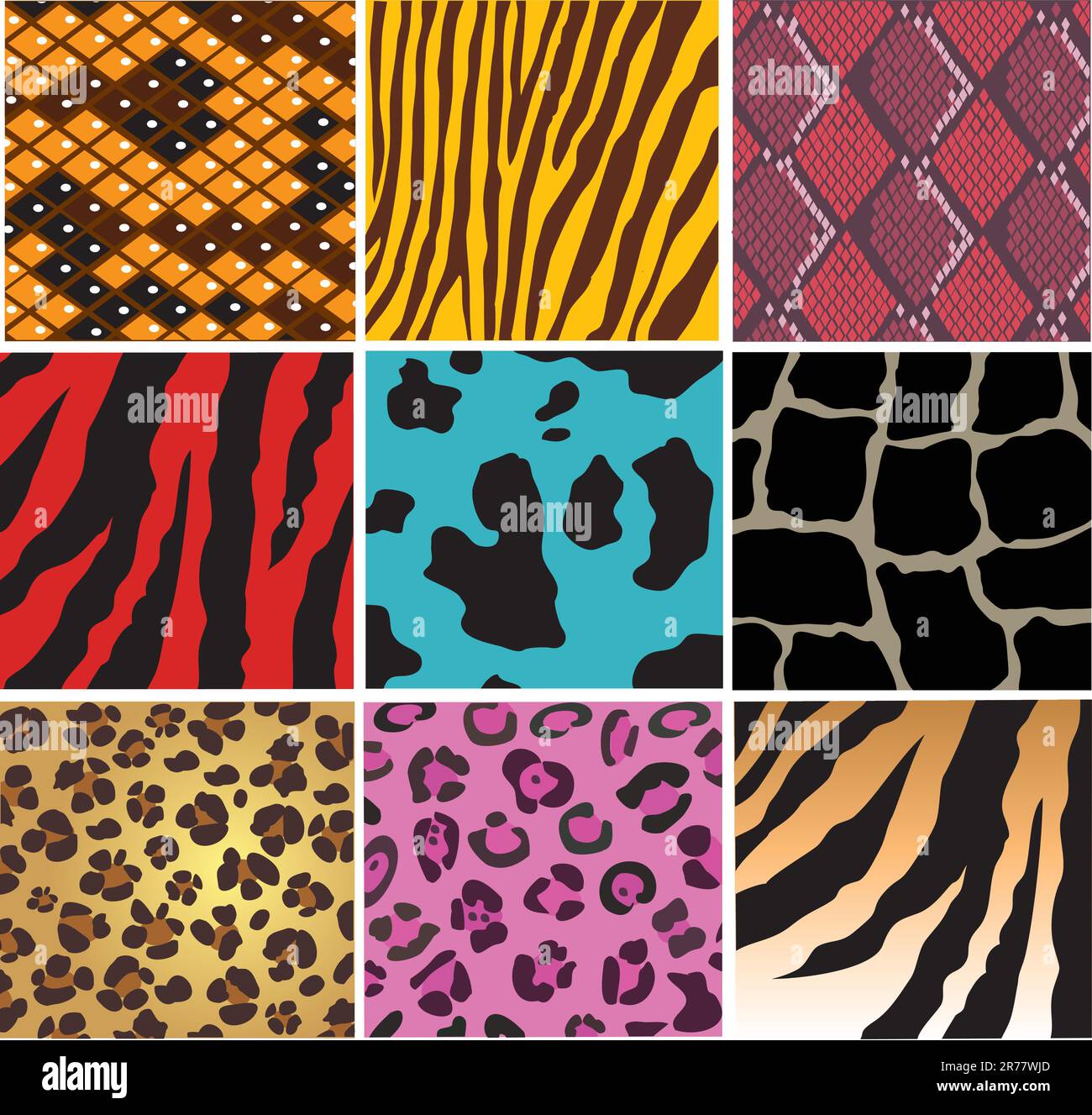vector illustration of animal skin and snake skin Stock Vector Image ...