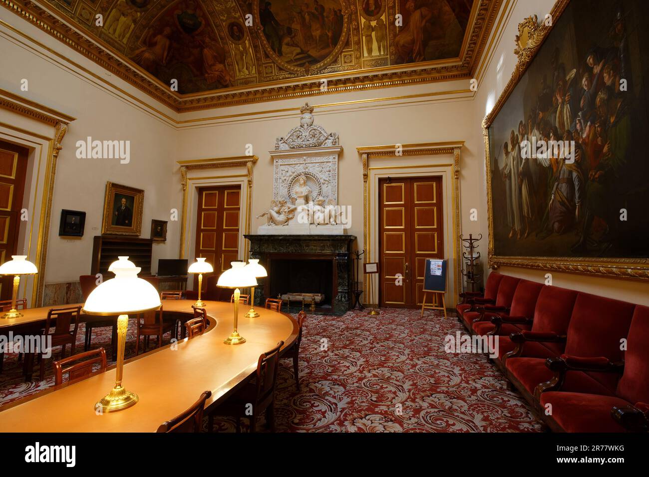 The library in Bourbon palace , the seat of the French National ...