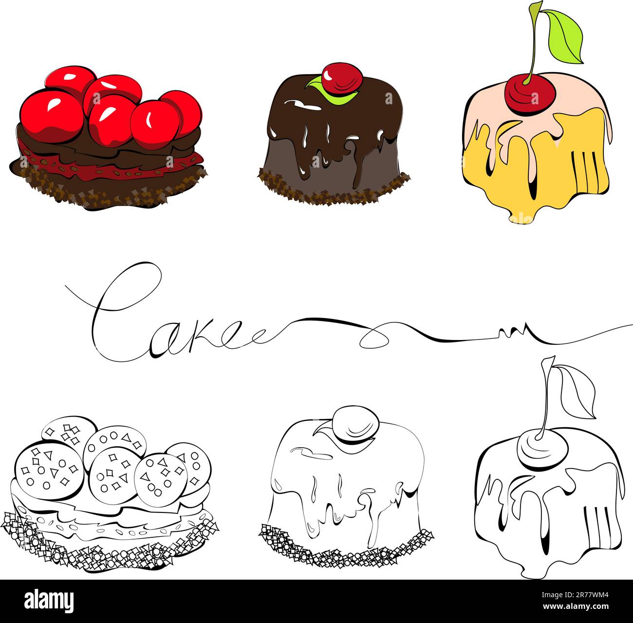 Vintage cakes background bakery Stock Vector Images - Alamy