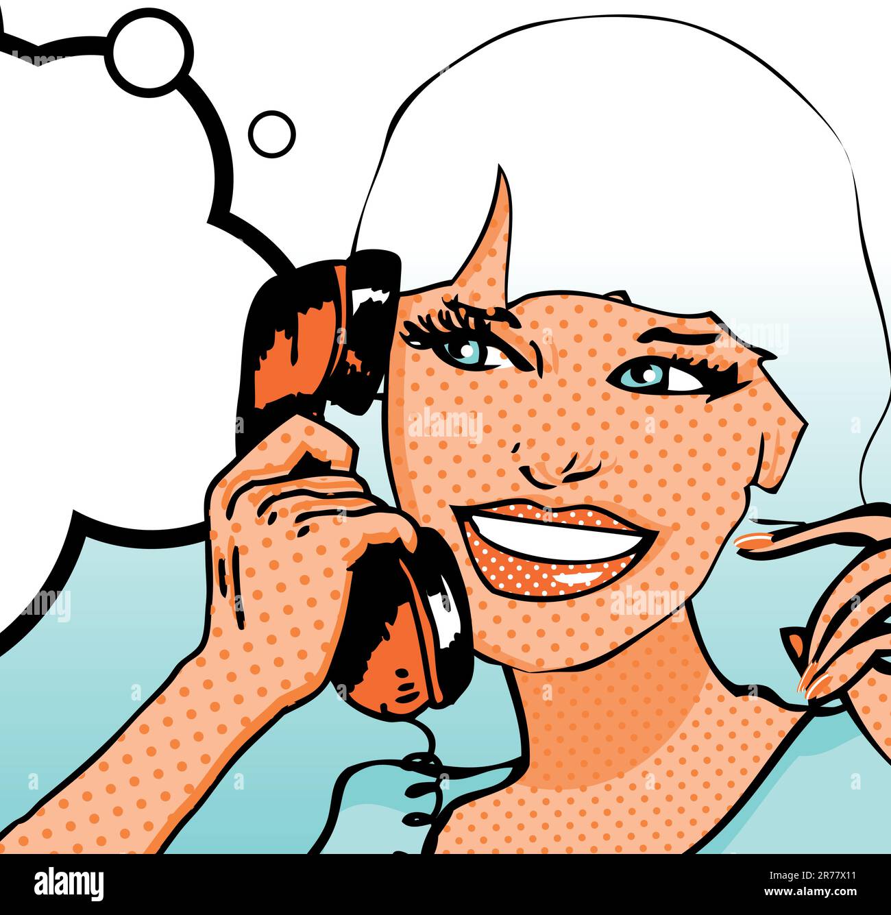 Cute Retro Smiling Woman Stock Vector Image & Art - Alamy