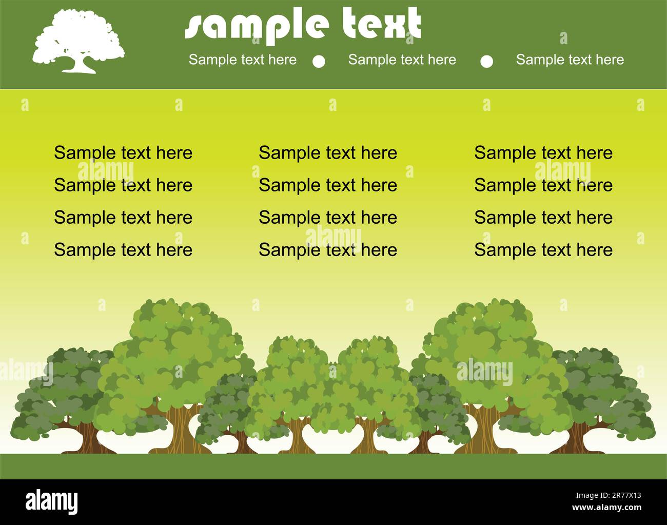 Proposal card design with stylized trees logo and text Stock Vector ...