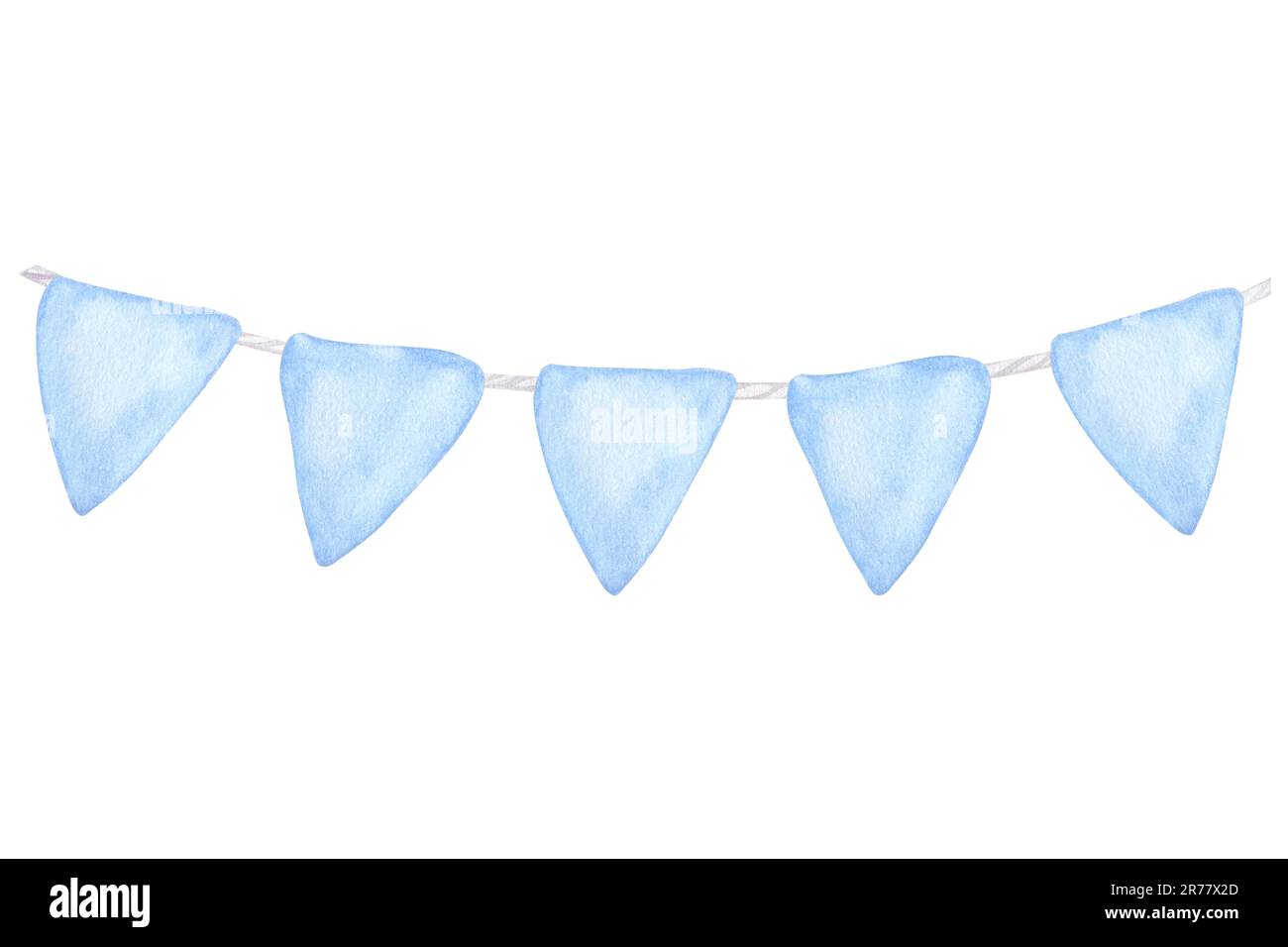 Blue flags for boy kids room. Hand drawn watercolor illustration ...