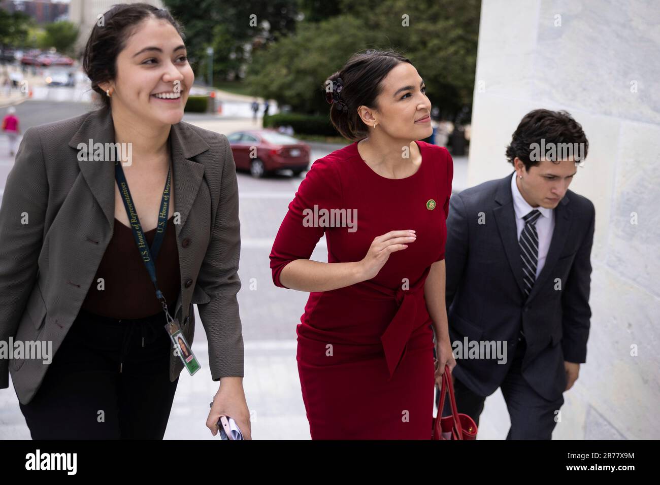 Rep. Alexandria Ocasio-Cortez (D-N.Y.) arrives for a vote at the U.S ...
