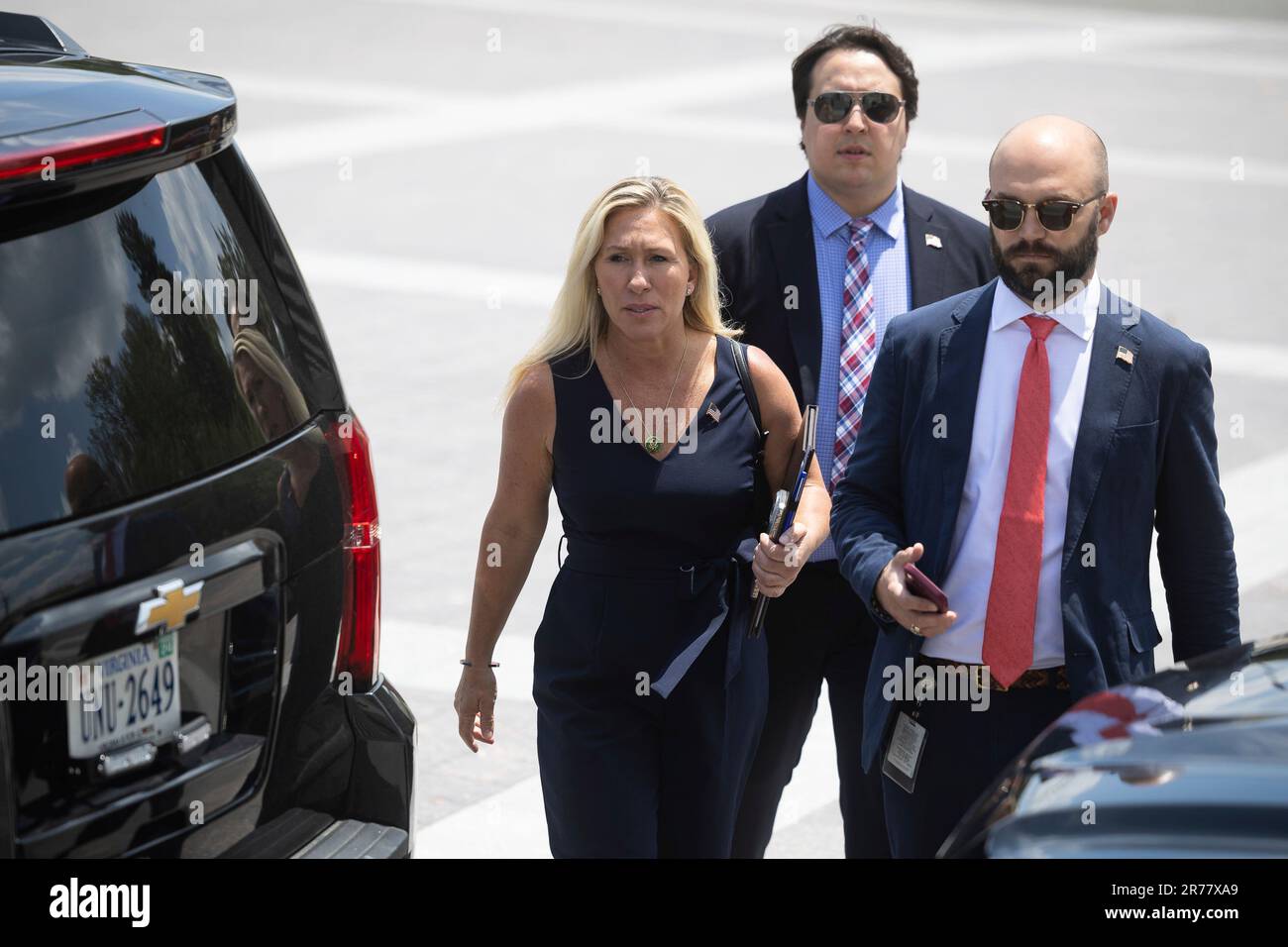 Rep. Marjorie Taylor Greene (R-Ga.) arrives for a vote at the U.S ...