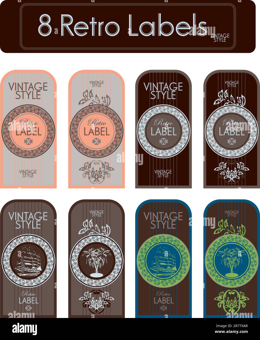 set of decorative vintage labels Stock Vector Image & Art - Alamy