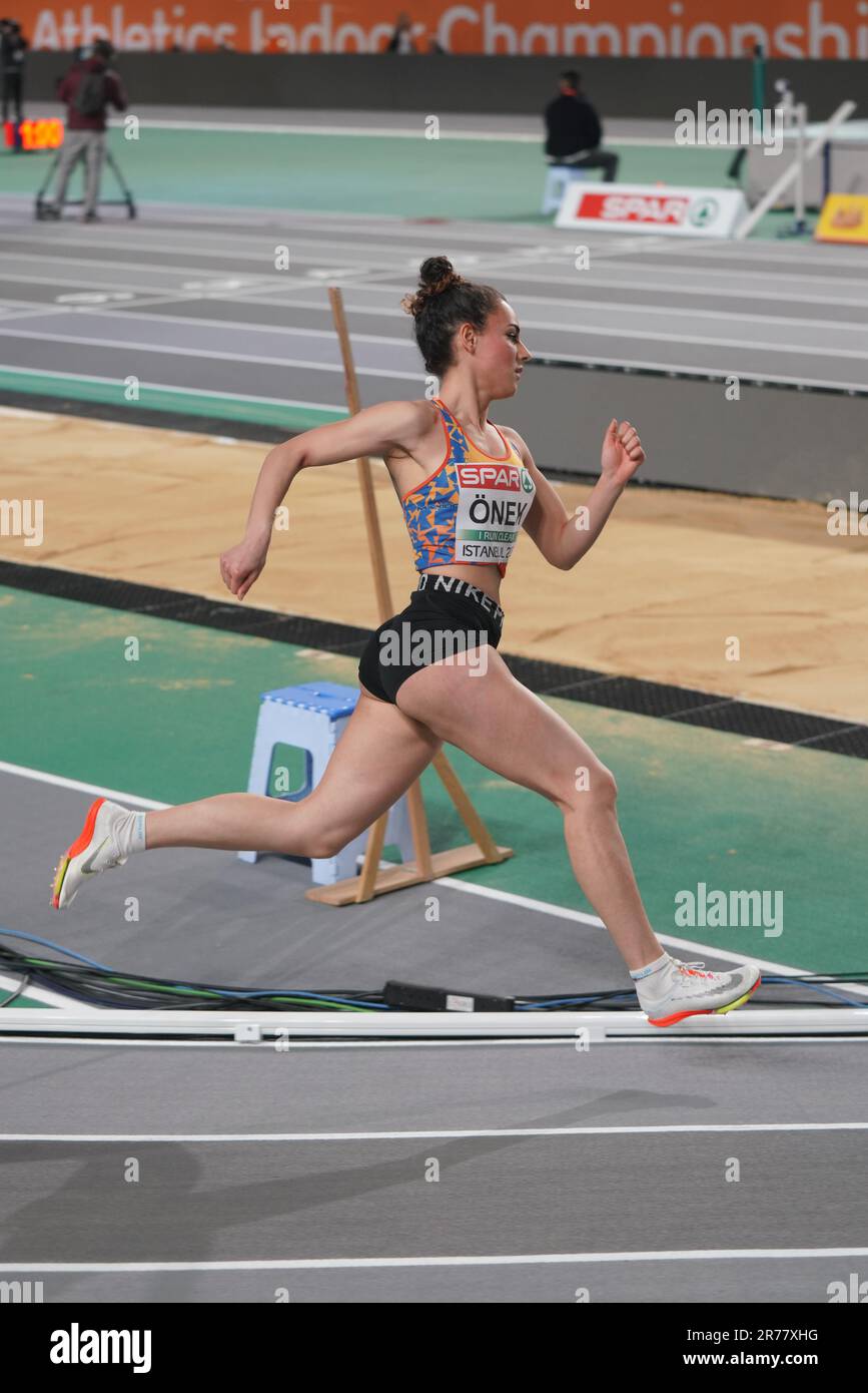 ISTANBUL, TURKIYE - FEBRUARY 28, 2023: Undefined athlete running during ...