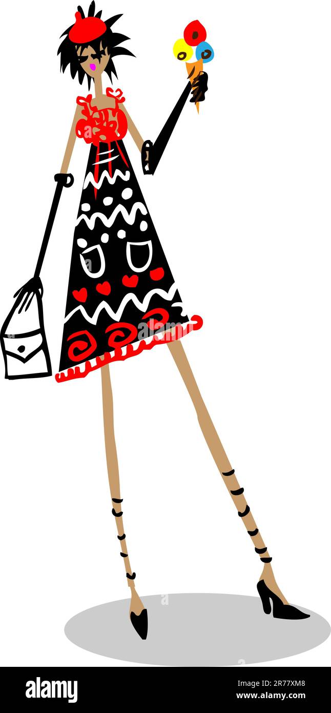 Cute fashion model in Stock Vector Images - Alamy