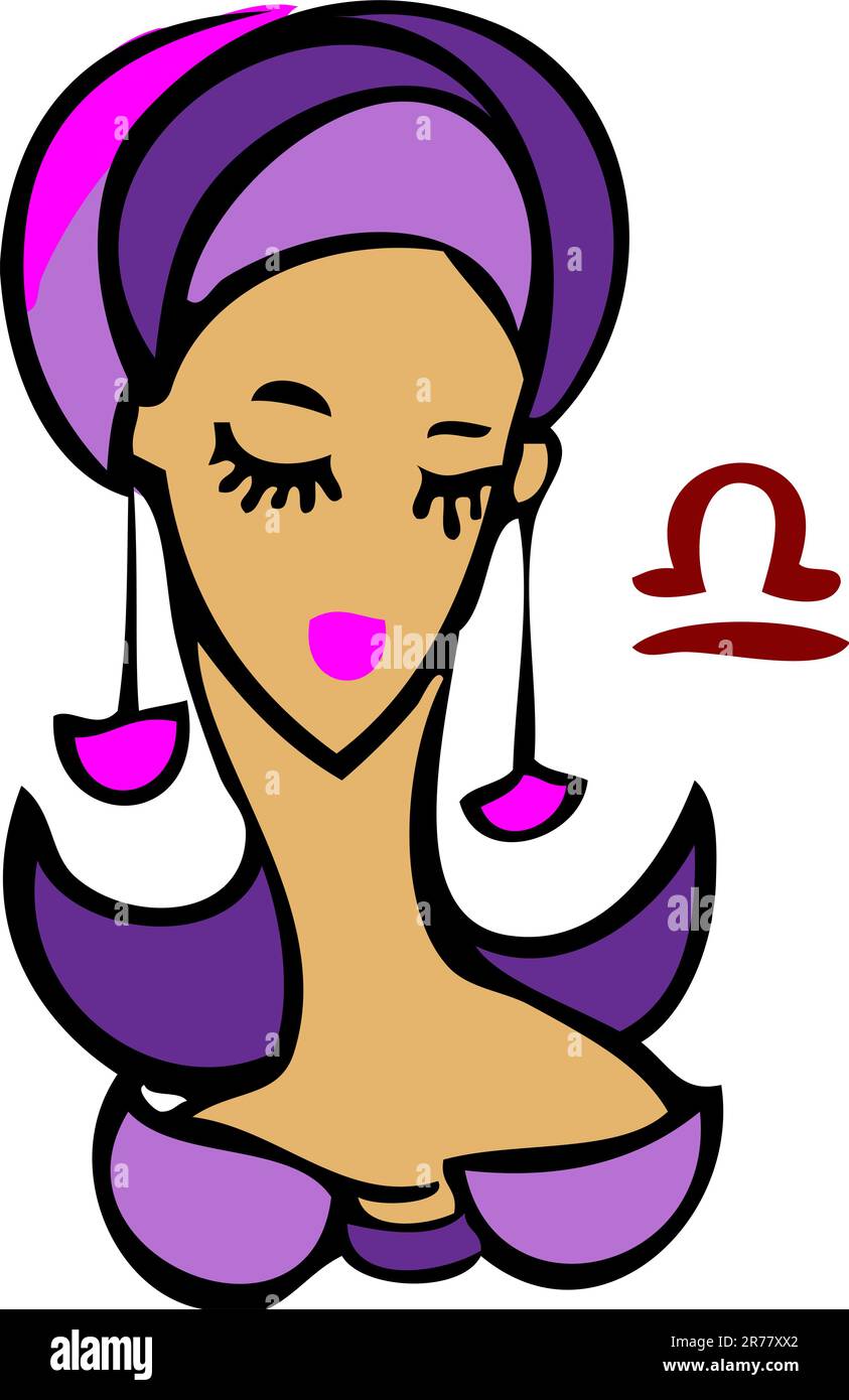 Zodiac signs, icons - libra, Beauty Woman libra symbol Stock Vector ...