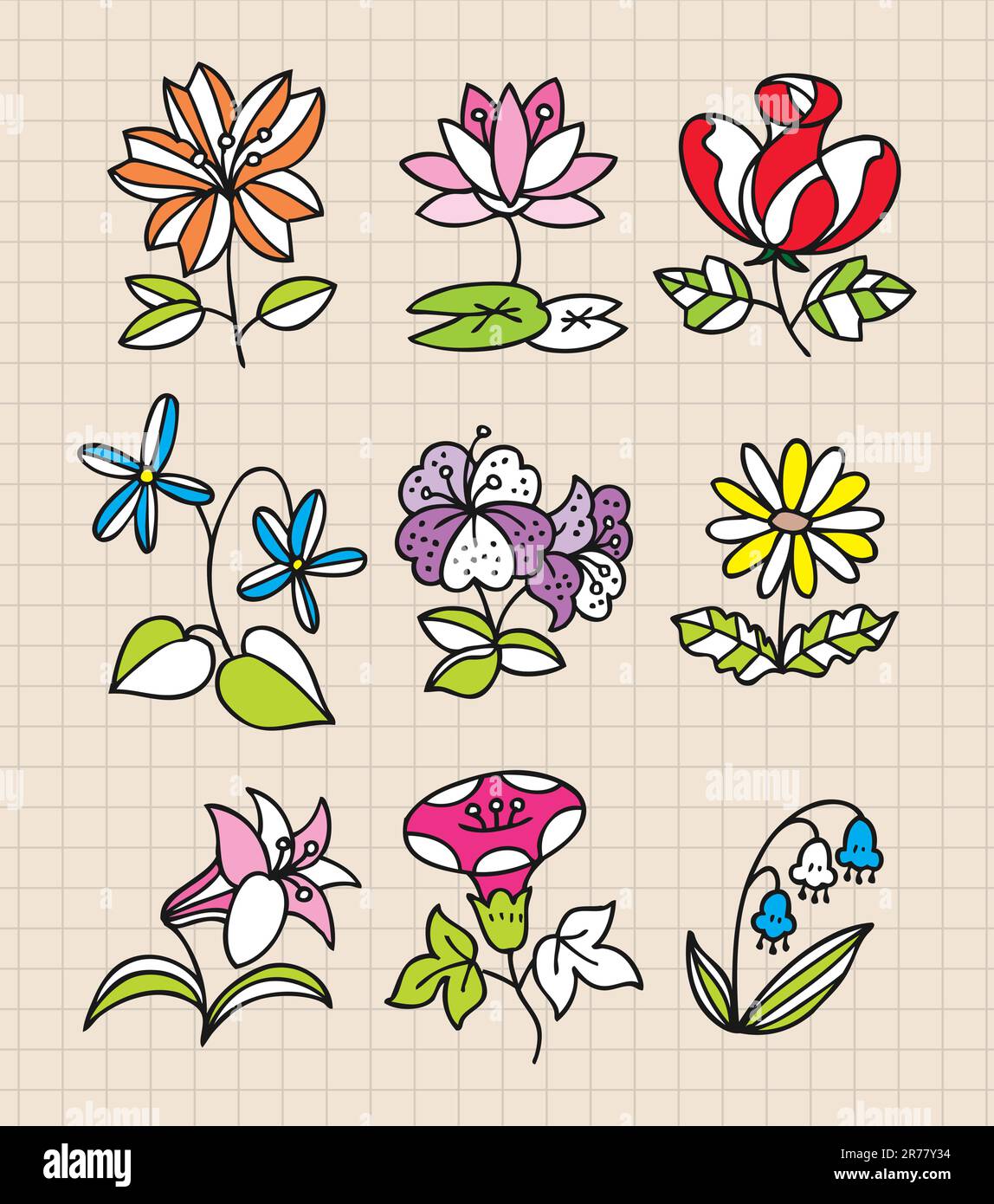 hand draw flower Stock Vector Image & Art - Alamy