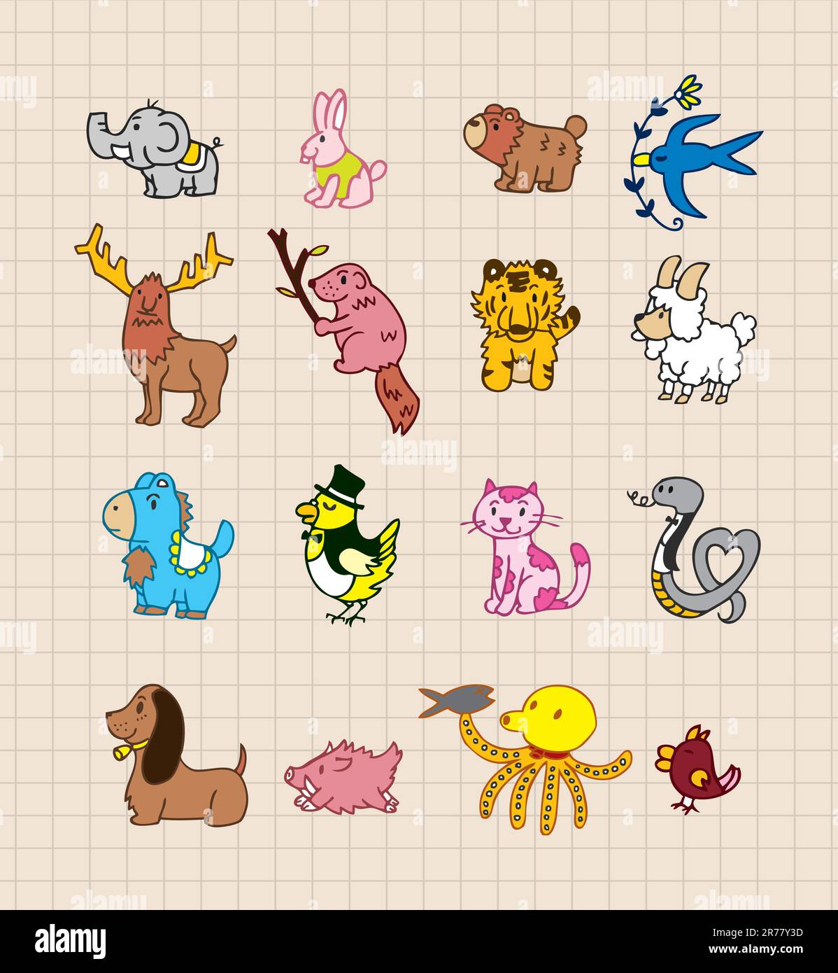 hand draw animals Stock Vector Image & Art - Alamy