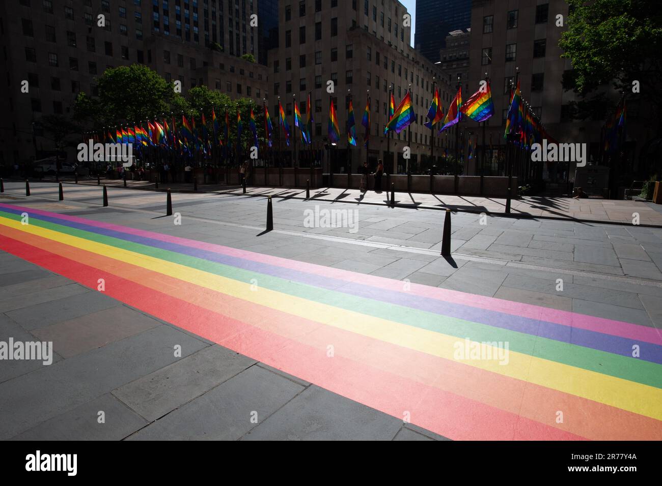 New York, US, 13/06/2023, Rainbow flags representing LGBTQIA Pride ...