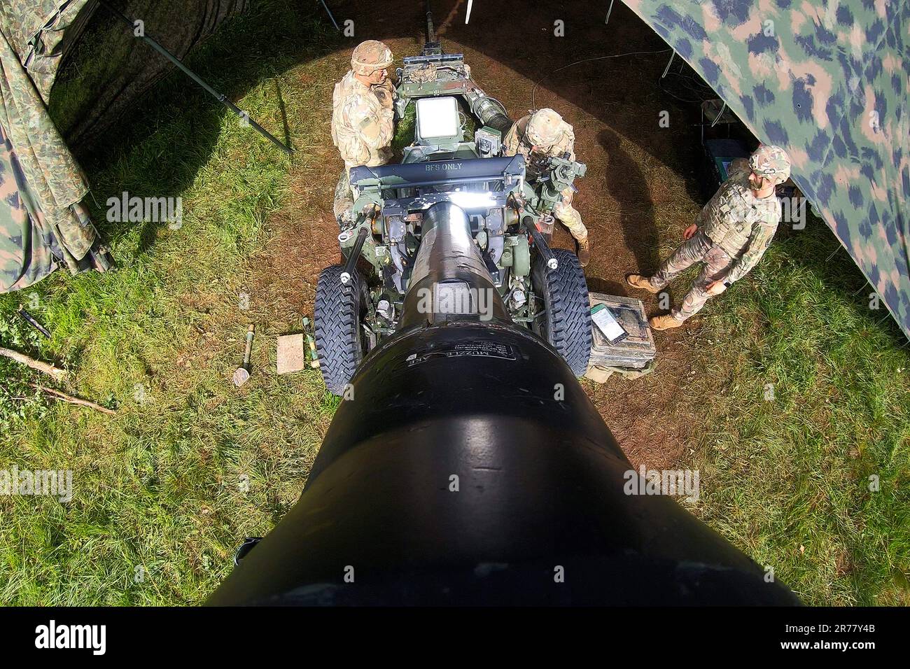 June 7, 2023 - Postojna, Slovenia - U.S. Army Paratroopers assigned to Battery A, 4th Battalion ...