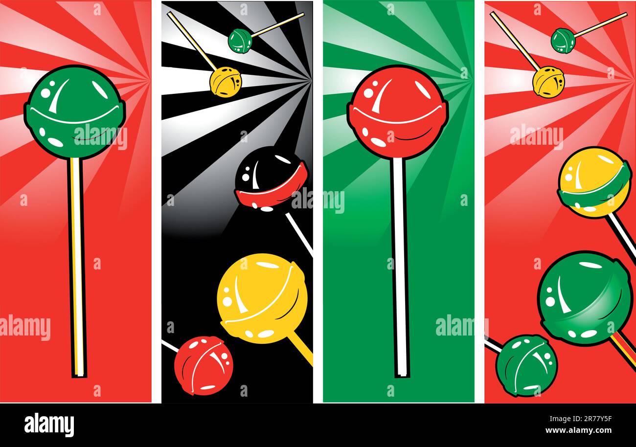 Pop Art comic style Banners set Lollipop Clipart Picture Stock Vector ...