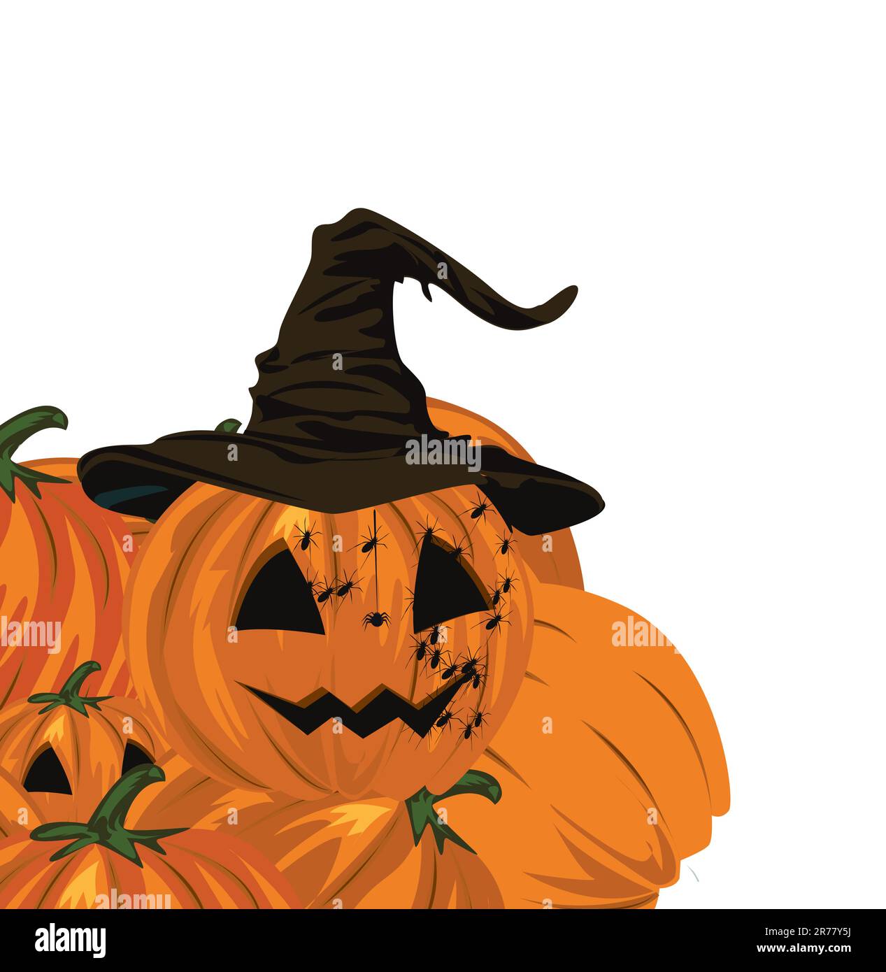 Halloween pumpkins garden Stock Vector Images - Alamy