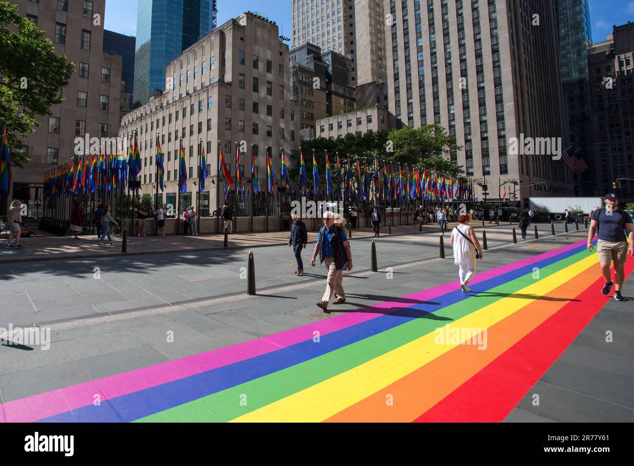 New York, US, 13/06/2023, Rainbow flags representing LGBTQIA Pride ...