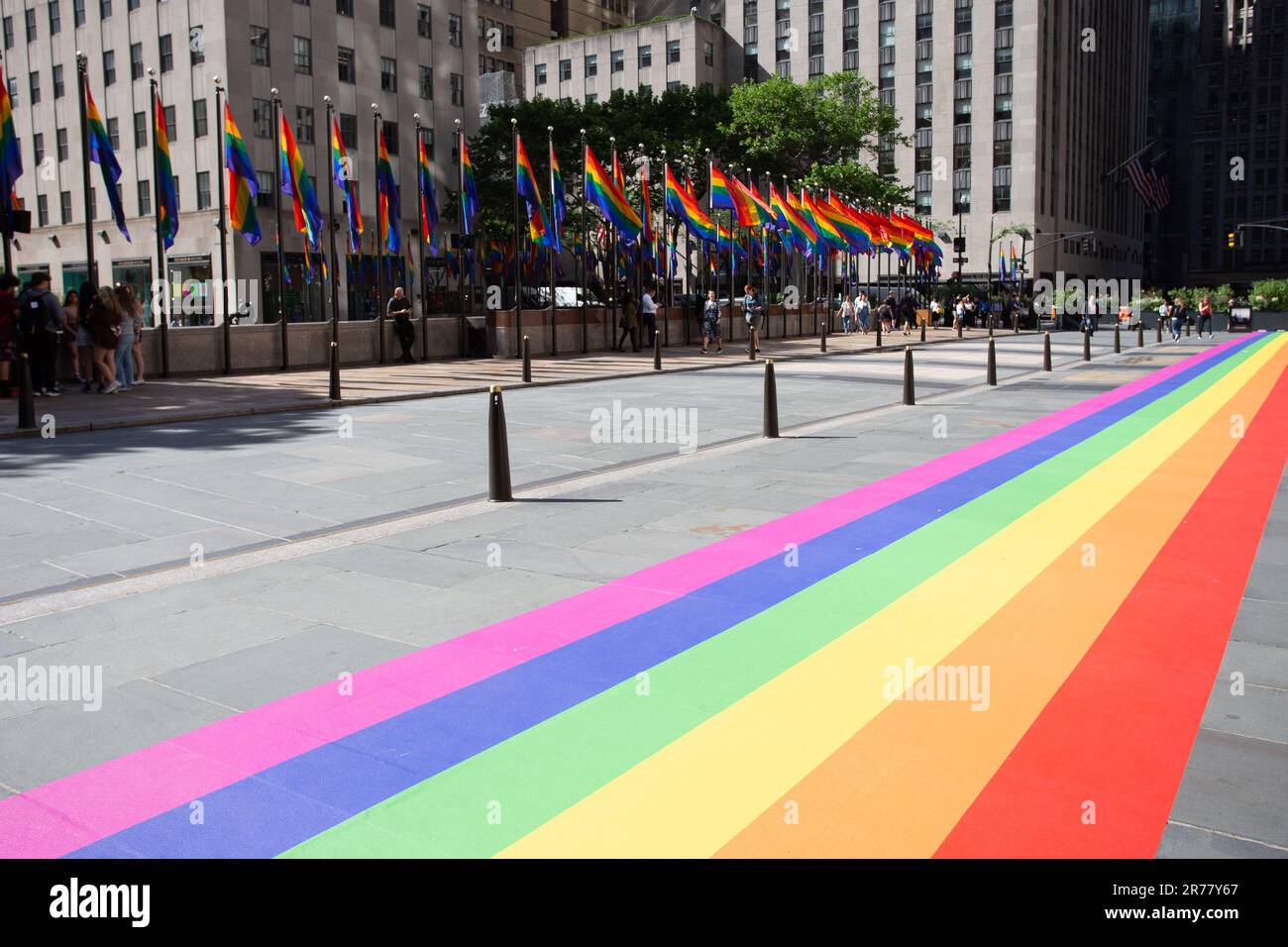 New York, US, 13/06/2023, Rainbow flags representing LGBTQIA Pride ...