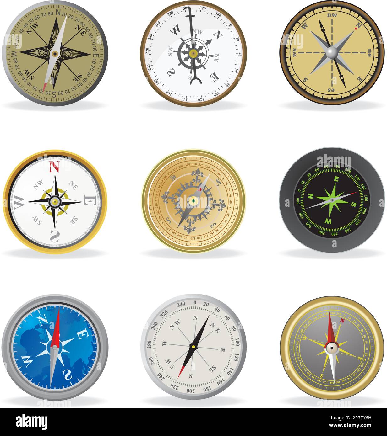 Compass. Vector set illustration for you design Stock Vector Image ...