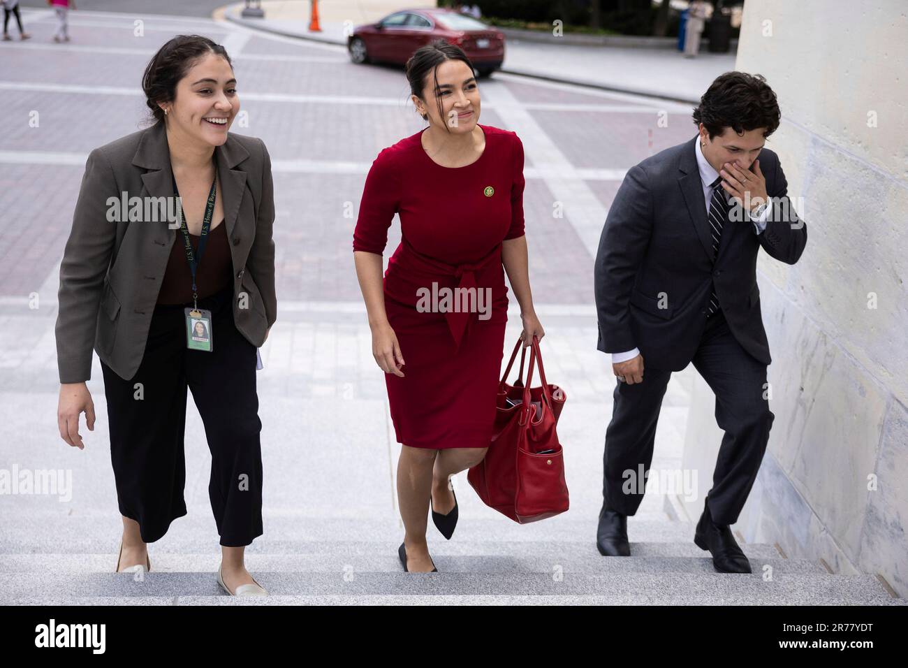 Rep. Alexandria Ocasio-Cortez (D-N.Y.) arrives for a vote at the U.S ...