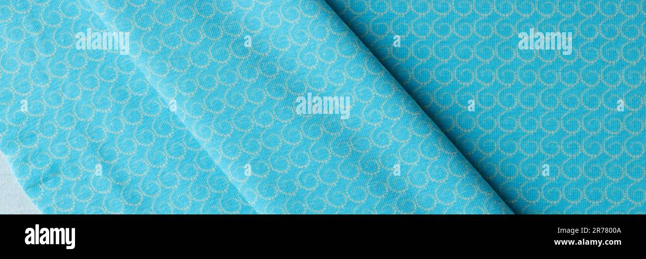 Light blue fabric cloth texture with print for background and design ...