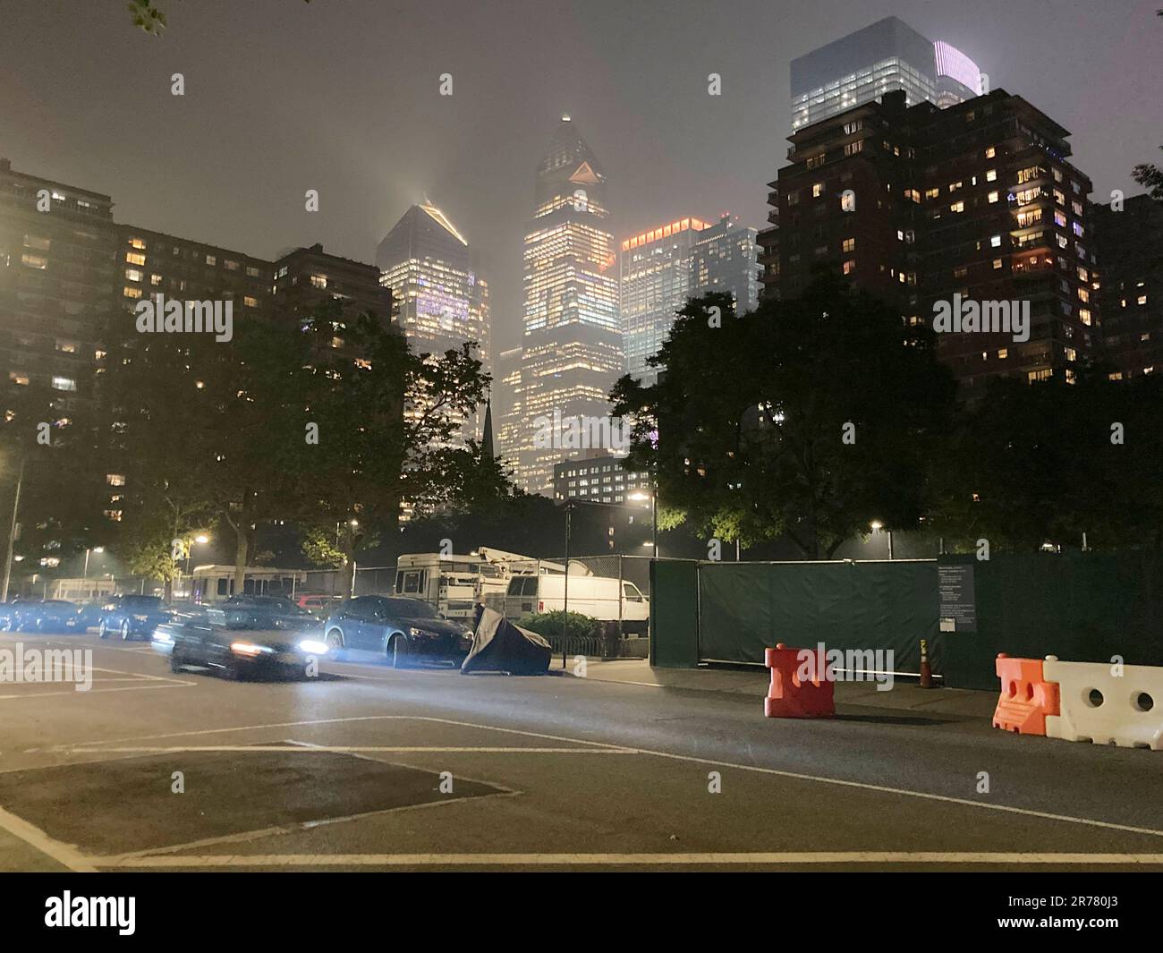 Hazy Hudson Yards development in New York on Wednesday, June 7, 2023 ...