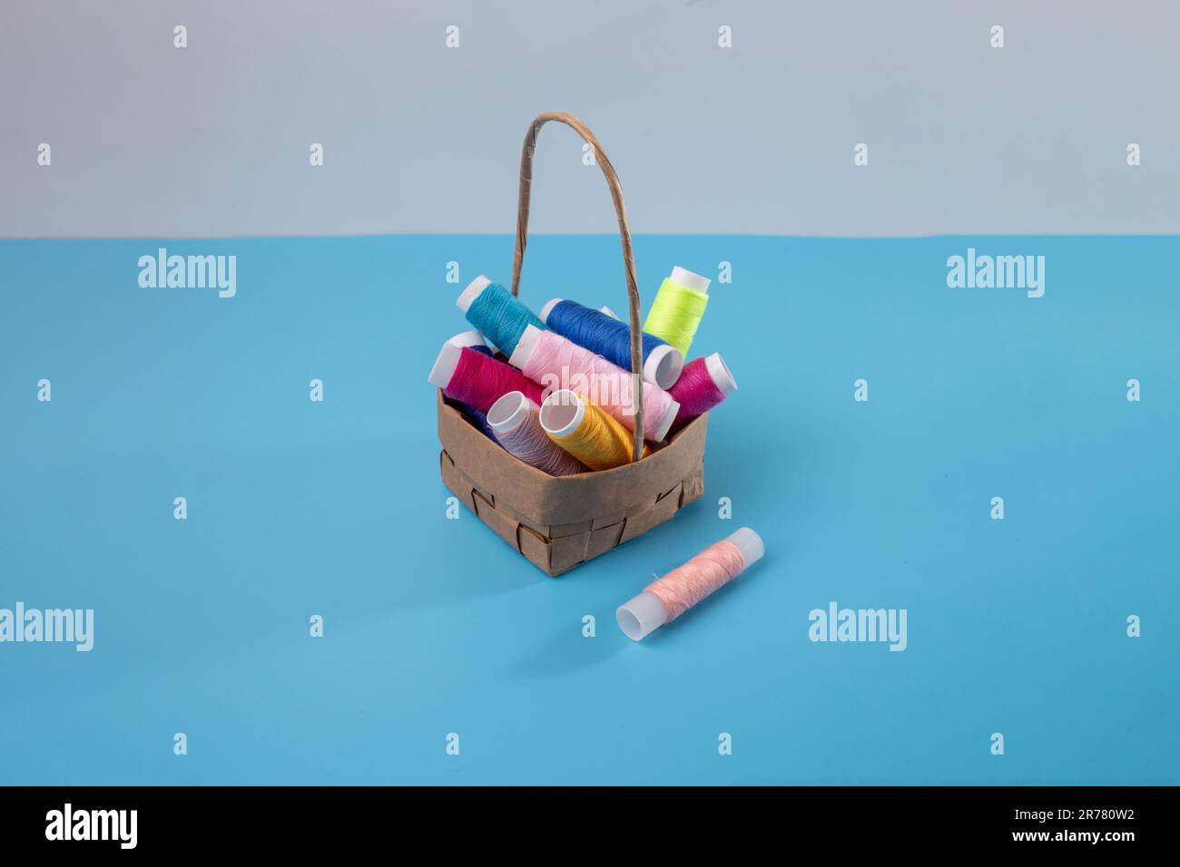 basket paper craft from recycled waste paper bag Stock Photo - Alamy