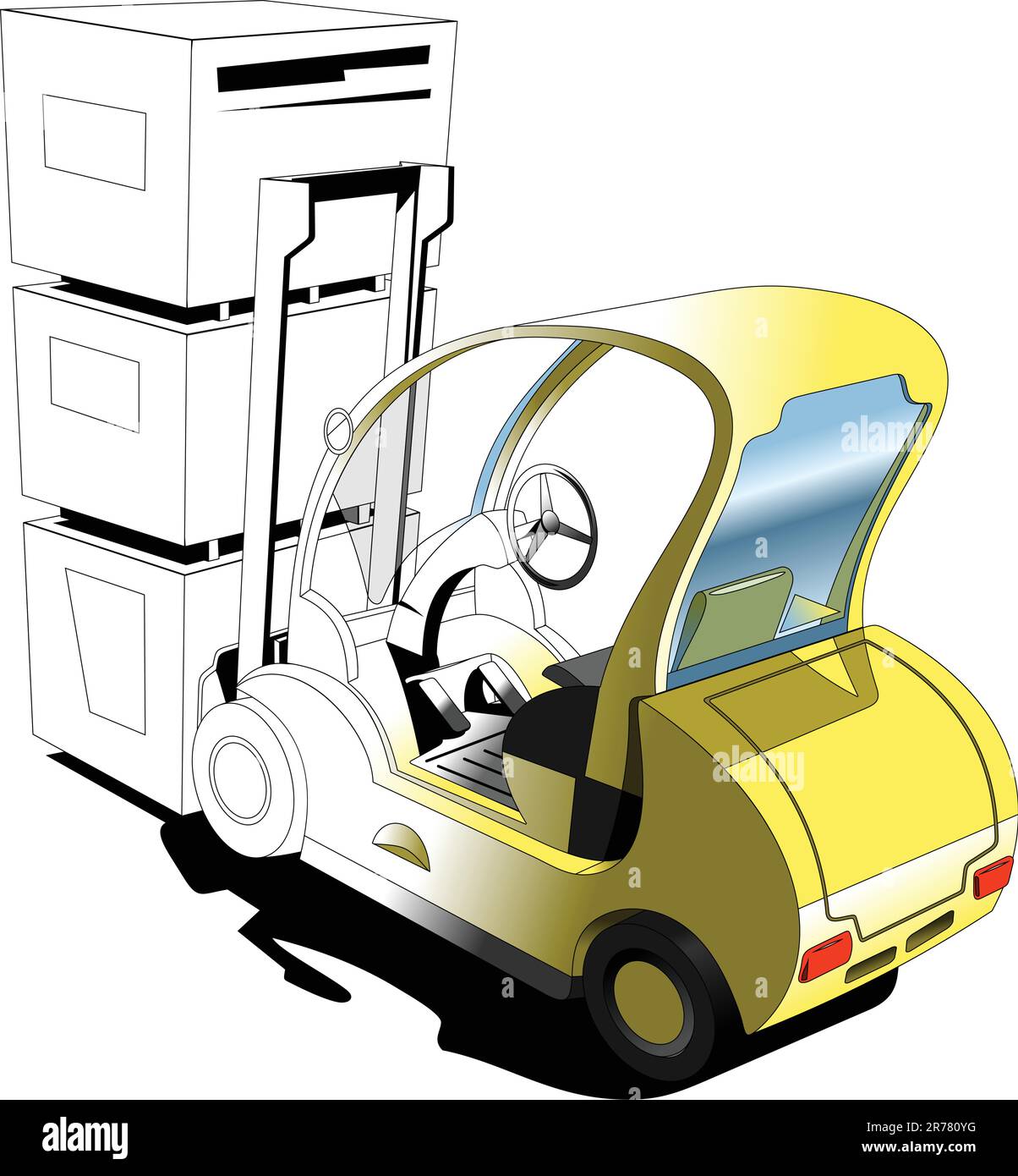 A Vector illustration of the forklift. Simple gradients only - no ...