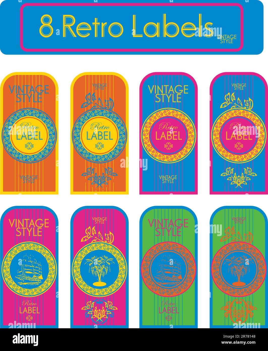 set of decorative vintage labels Stock Vector Image & Art - Alamy