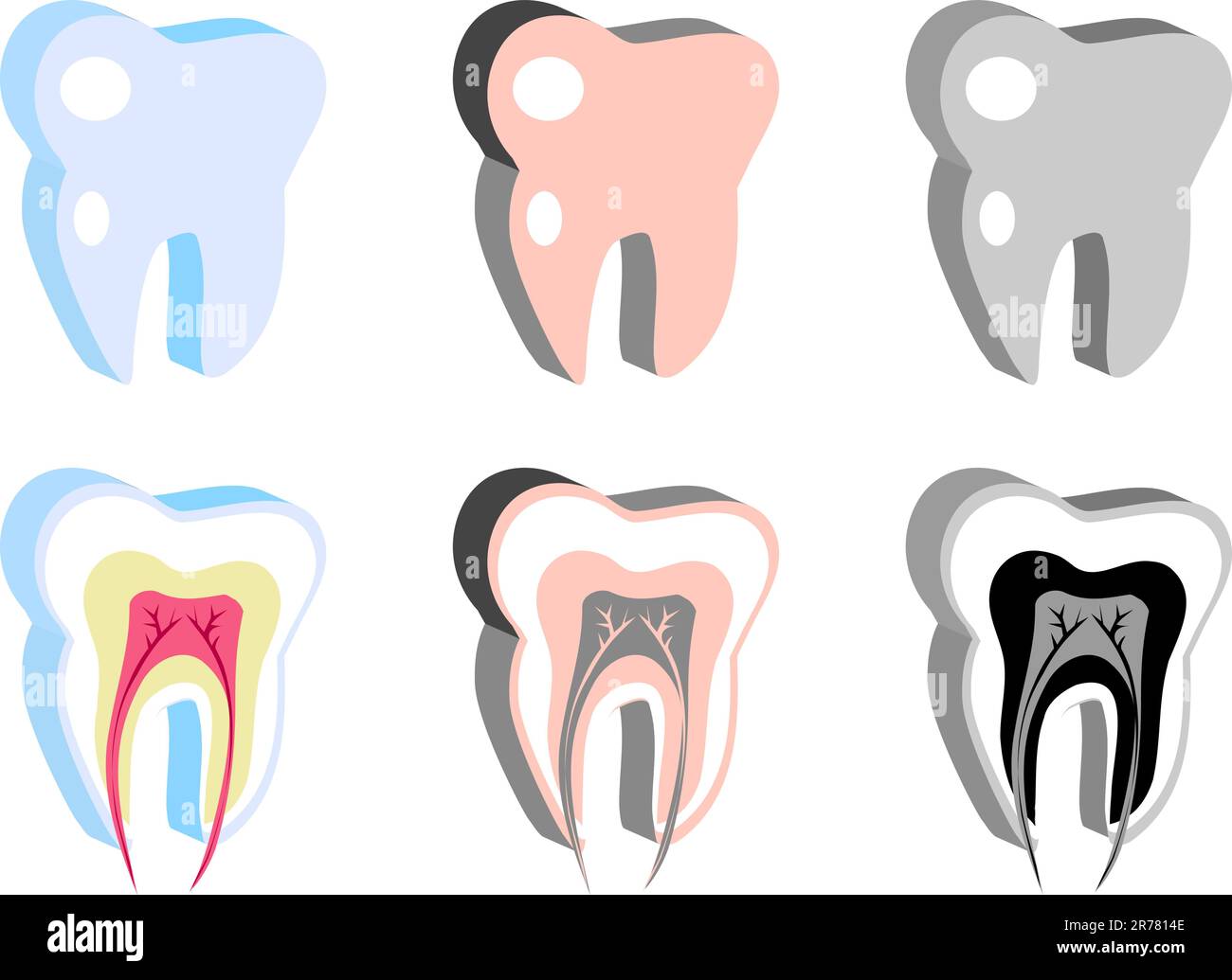Medical Dental icons, tooth scheme, emblem, illustration. Simply change ...