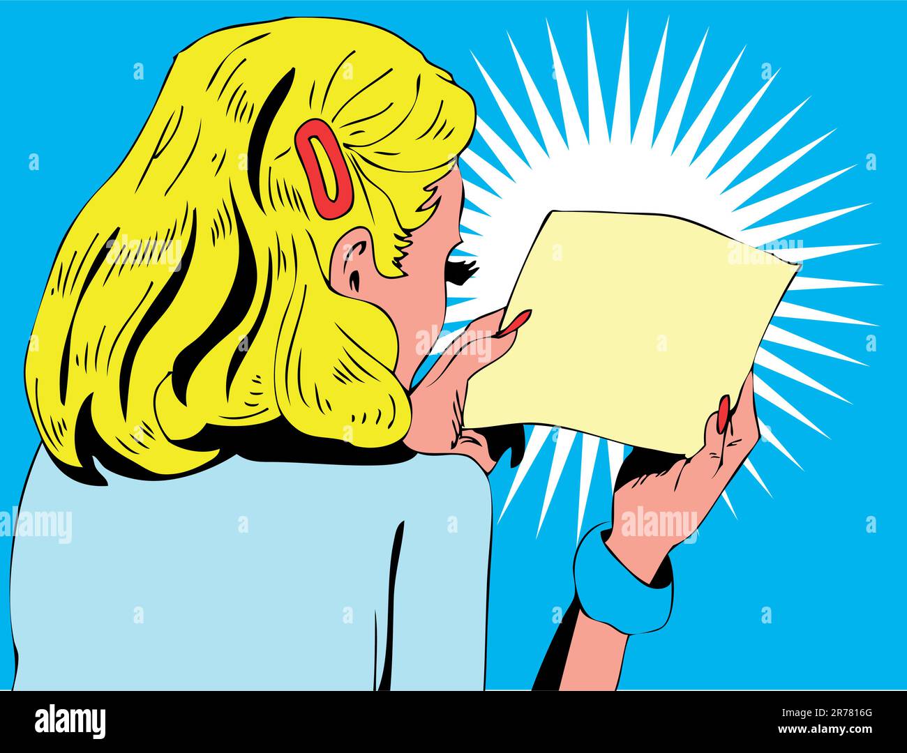 Vector illustration of a woman reading a note Stock Vector Image & Art ...