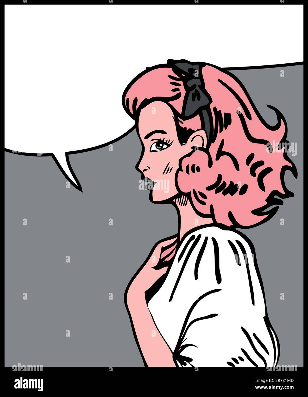 Comics Girl with Bubble speech vector vintage illustrations Stock ...