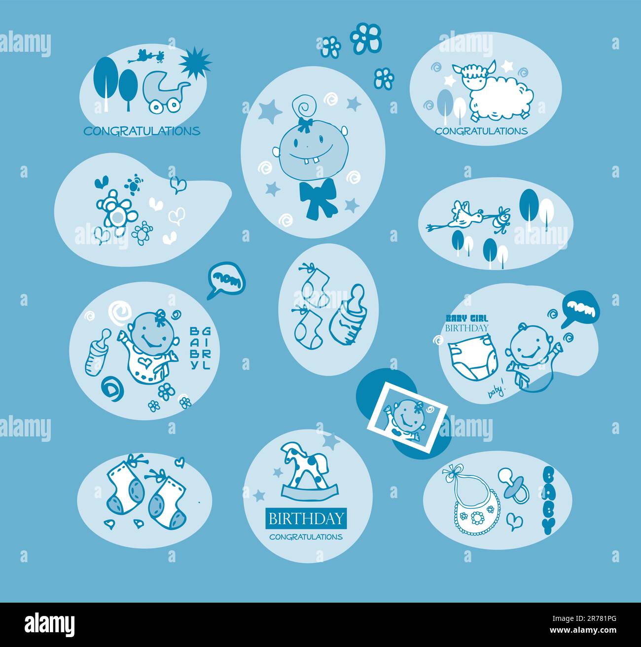 Baby girl elements set Stock Vector Image & Art - Alamy