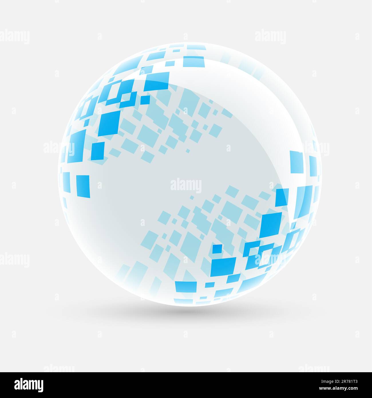White ball with blue squares on white background Stock Vector Image ...