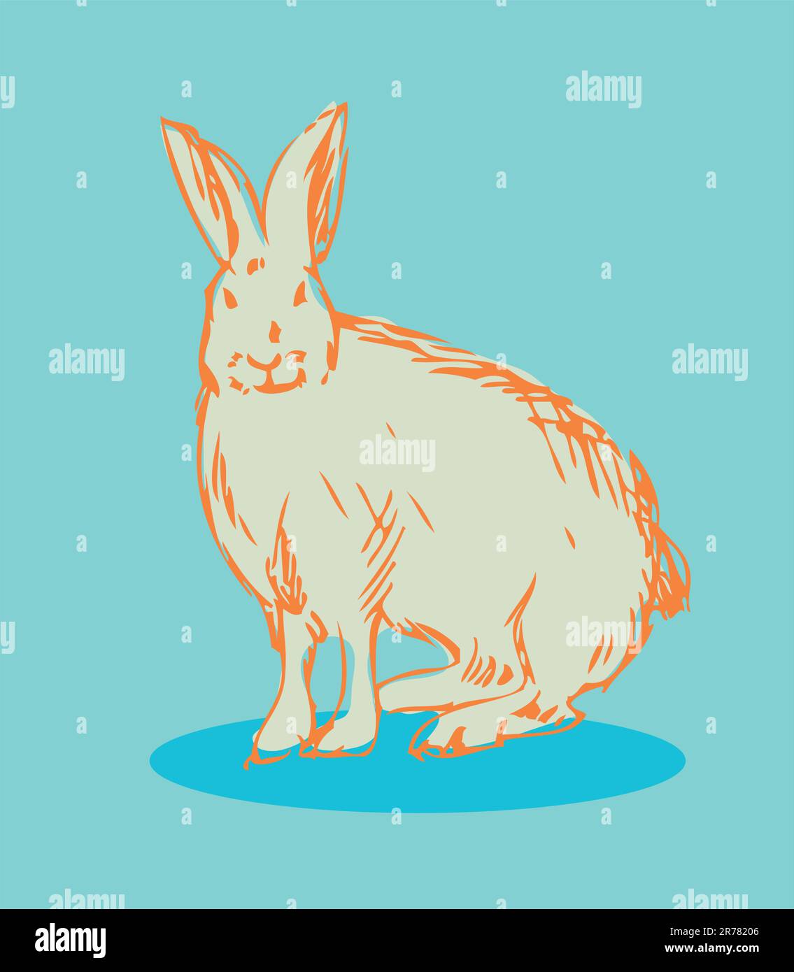 Rabbit vector fake retro tattoo style Stock Vector Image & Art - Alamy