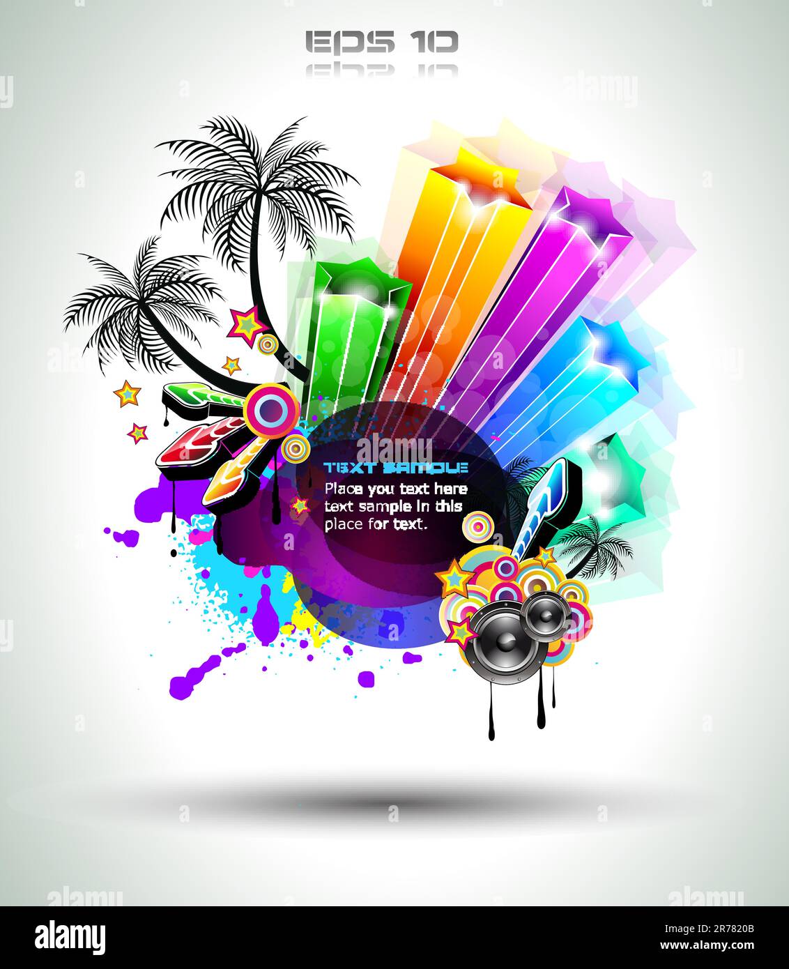 Flyer design colorful palm Stock Vector Images - Alamy