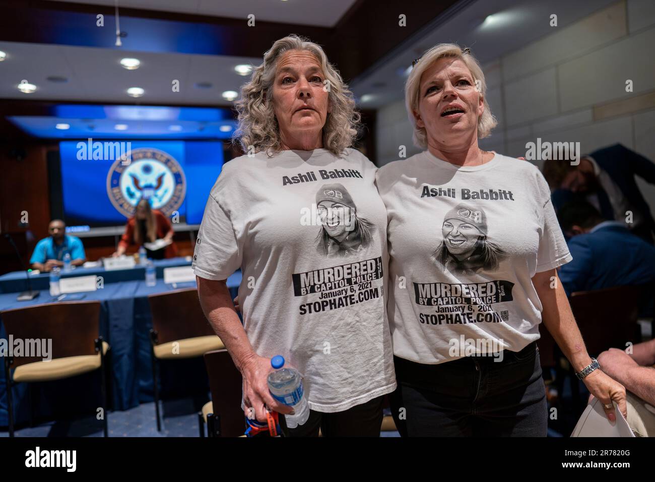 Micki Witthoeft, left, the mother of Ashli Babbitt, who was killed ...