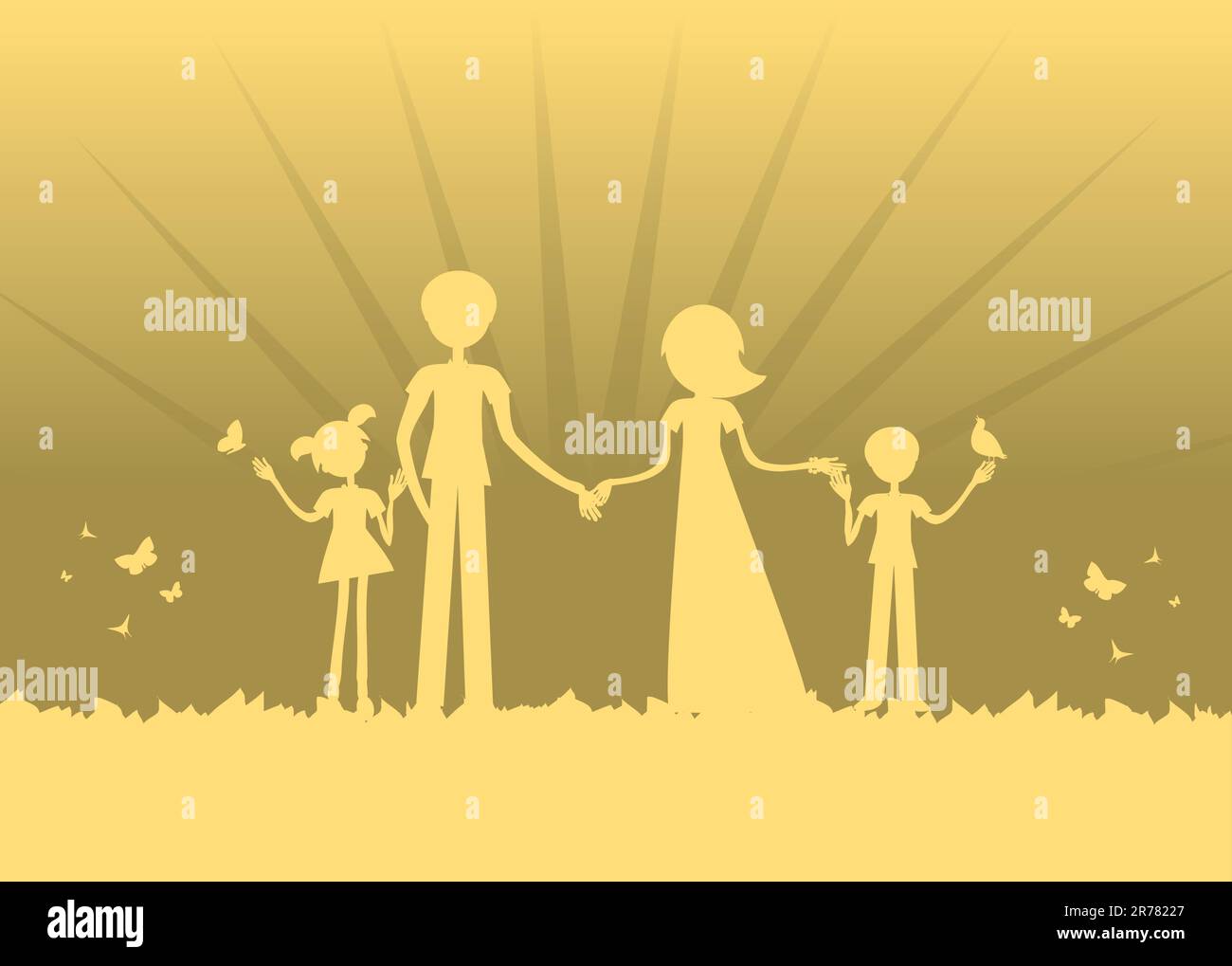 Family of four having fun Stock Vector Images - Alamy